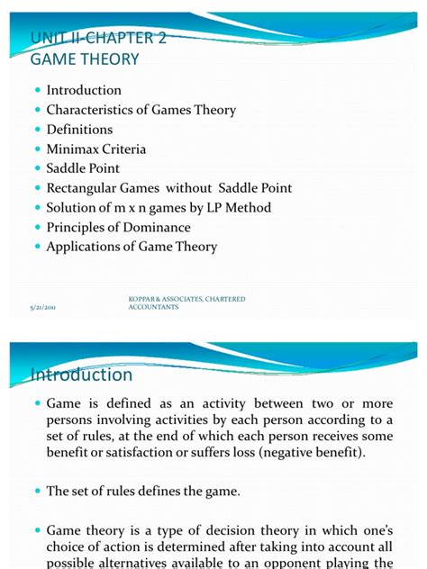 Unit Ii Chapter 2 Game Theory Pdf Applied Mathematics Economics