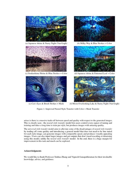 A Comprehensive Comparison Between Neural Style Transfer And Universal