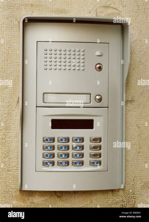 Close Up Of Building Intercom On A Wall Stock Photo Alamy
