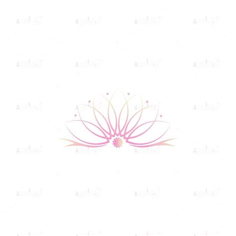 قیمت و خرید وکتور لوگو طرح گل نیلوفر آبی لوتوس صورتی 10809