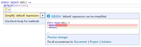 Enhance Default Expression Can Be Simplified · Issue 961 · Dotnet