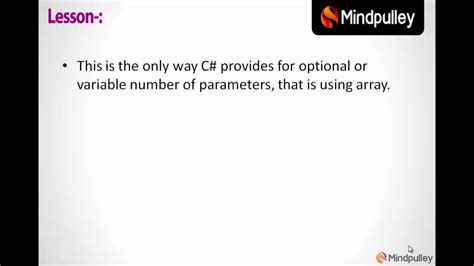 059 The Params Modifier C Language Tutorials In Hindi Youtube