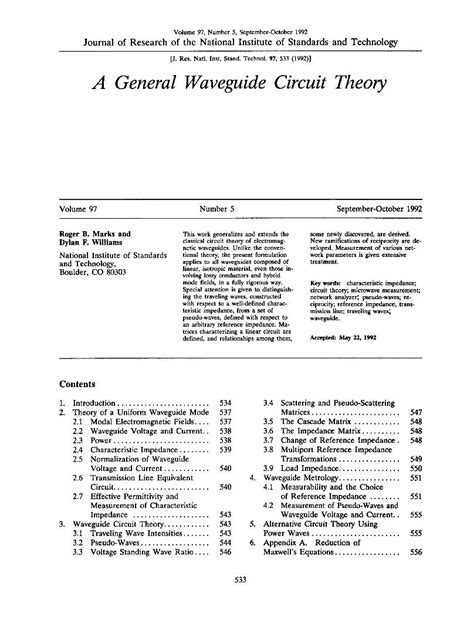 Pdf A General Waveguide Circuit Theory Dokumentips