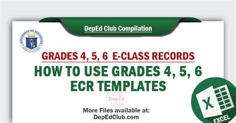 Guide How To Use The E Class Records For Grades 4 5 6