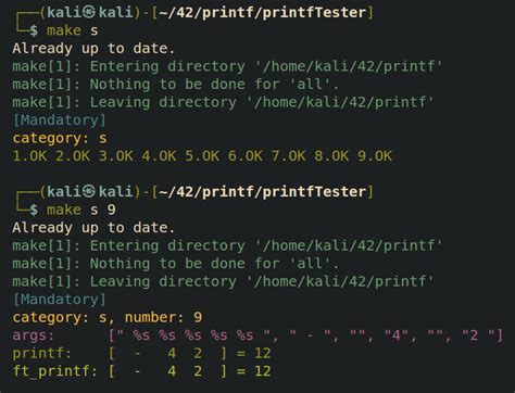 Github Tripouilleprintftester Tester For The Ftprintf Project Of