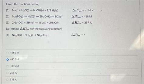 Solved Given The Reactions Below Chegg