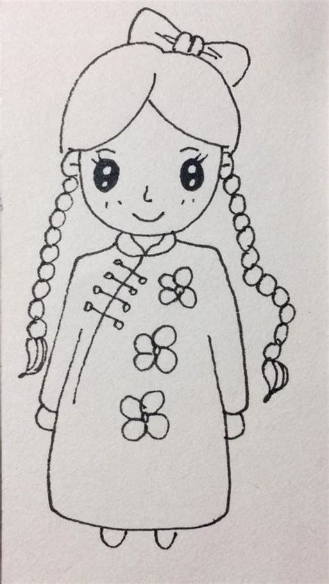 简笔画可爱女娃娃的画法图片 简笔画可爱女娃娃的画法图片大全 画趣文库（我爱生活）