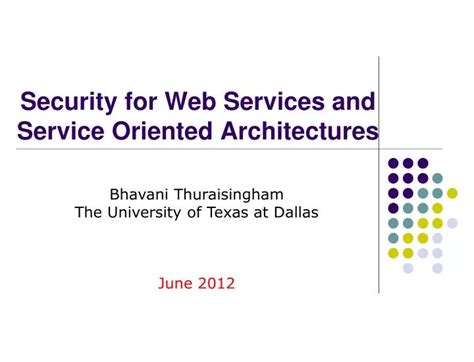 Ppt Security For Web Services And Service Oriented Architectures Powerpoint Presentation Id