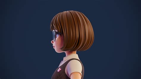 3d Female Cartoon Teen Turbosquid 1861294