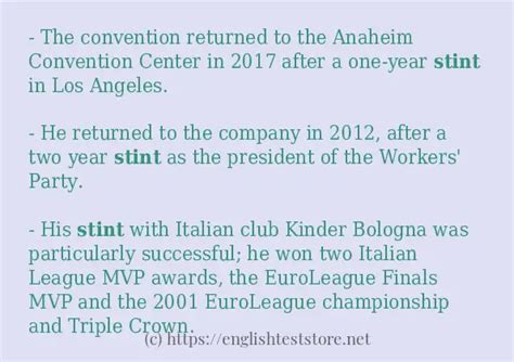 Stint Example Sentences Englishteststore Blog