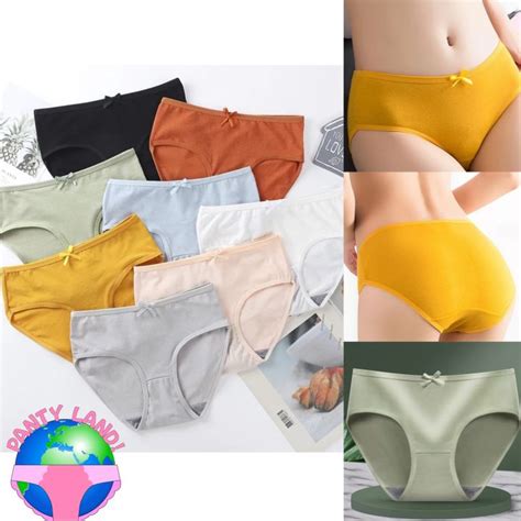 Pantyland Korean Style Plain Pure Cotton Ribbon Panty Sexy Stretch