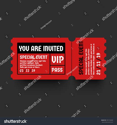 You Invited Vip Pass Party Entry Stock Vector Royalty Free 782726509