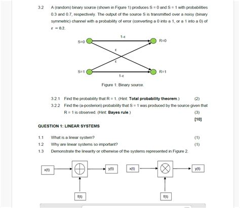 32 A Random Binary Source Shown In Figure 1 Produces S0 And S1 Wit