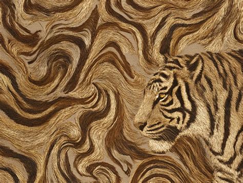 虎柄と渦巻く幻影の虎｜イラスト・フリー素材なら「シンテリ」