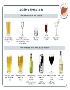 Fillable Online Drinks That Contain ONE UNIT Of Alcohol Fax Email Print PdfFiller