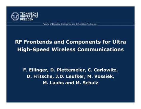 [ppt] Rf Frontends And Components For Ultra High Speed Wireless Powerpoint Presentation 244823
