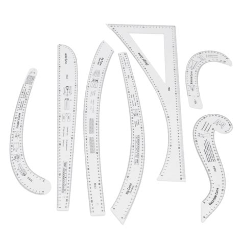 Professional Sewing Ruler Set 7 Piece French Curve