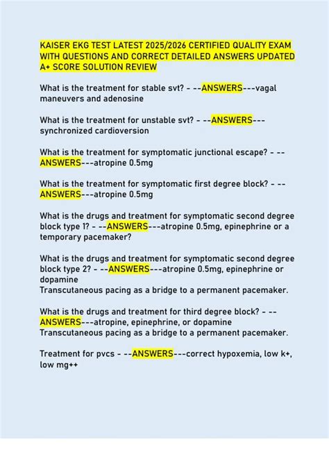 Kaiser Ekg Test Latest 2025 2026 Certified Quality Exam With Questions