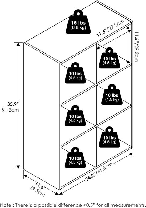 Furinno Pelli Cubic Storage Cabinet 3x2 6 Cube Vertical White