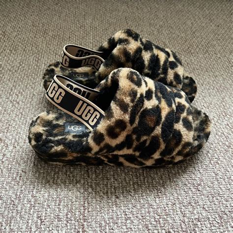 Ugg Leopard Print Sliders Slippers With Elastic Depop