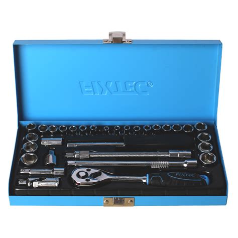 Fixtec Auto Repair Hand Tool PC Socket Set S M With Ratchet Wrench Set Sockets Tools