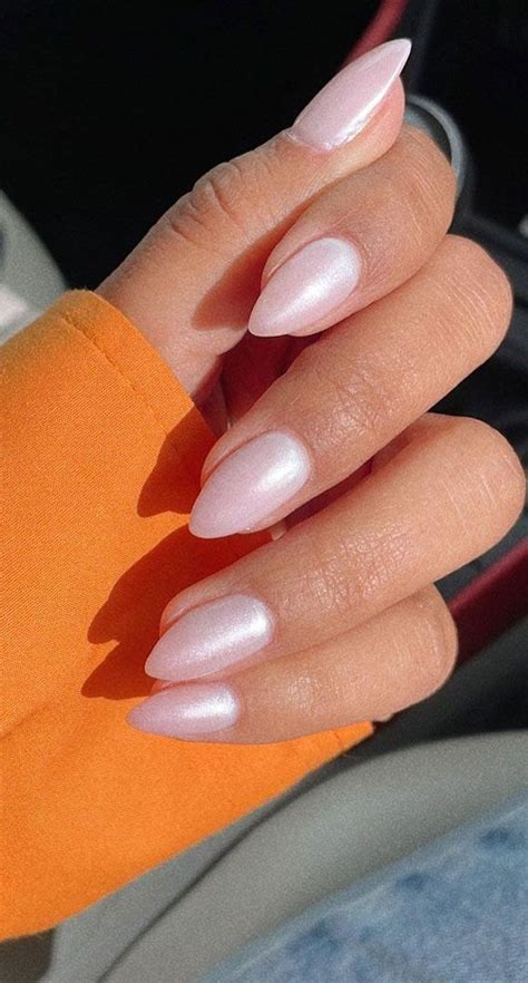 45 Glazed Donut Nails To Try Yourself Almond Pink Glazed Donut Nails