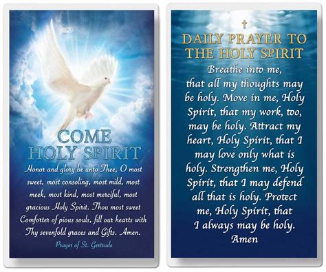 Come Holy Spirit Come Holy Spirit Prayer Card Zeliecreativeco