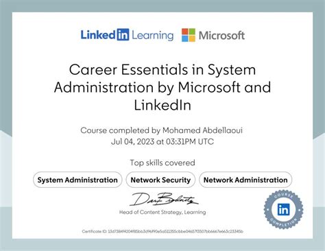 mohamed abdellaoui on linkedin certificate of completion