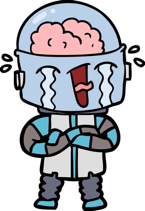 Cartoon Robot Crying 13746359 Vector Art At Vecteezy