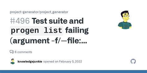 Test Suite And `progen List` Failing Argument F File Projectsyaml Is Not A File · Issue