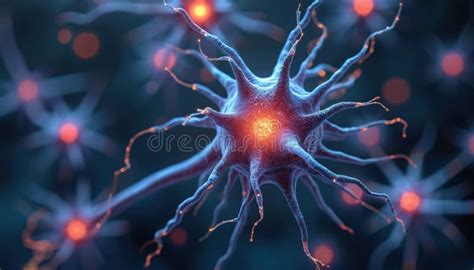 Illustration Of Nerve Cells Sending Electrical Signals In Brain For Neural Activities Neuron
