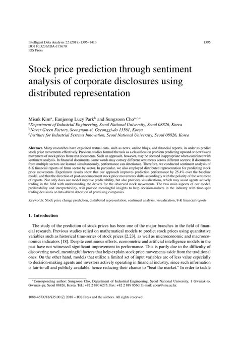 Pdf Stock Price Prediction Through Sentiment Analysis Of Corporate Disclosures Using