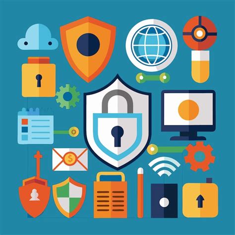 Flat Design Security Icons And Symbols For Data Protection And Privacy Premium Ai Generated Vector