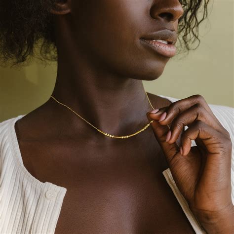 Custom Beaded Morse Code Necklace Caitlyn Minimalist