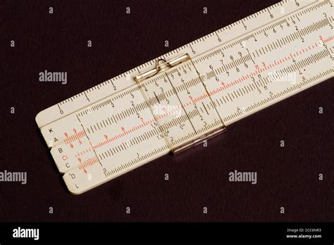 Logarithmic Ruler On A Colored Background Stationery For Engineers And