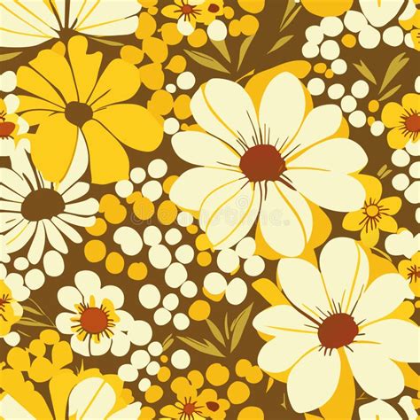 Seamless Floral Pattern With Daisies Generative Ai Stock Vector Illustration Of Generative
