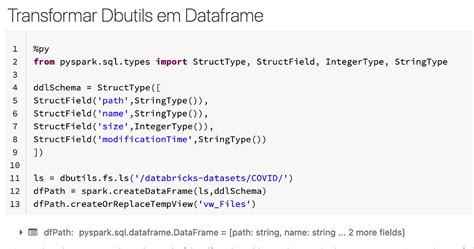 dbutils fs ls recursividade dataframe transforme o resultado do dbutils em dataframe