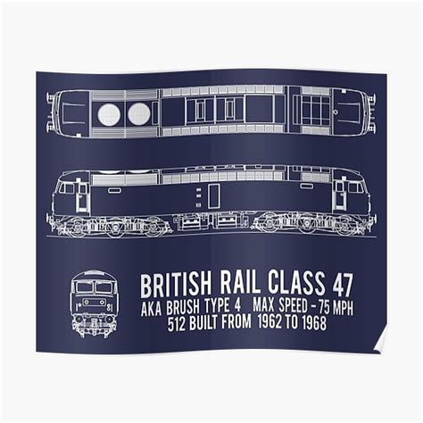 British Rail Class 47 Brush Type 4 Locomotive Blueprint Diagram T