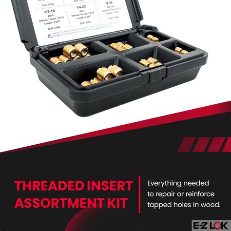 Threaded Insert For Hard Wood Assortment Kit Brass