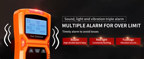 Gas Detector Chnadks 4 Gas Monitor H2s O2 Co And Lel Multiple Indicator With Vibration Audible