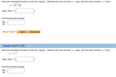 solved write the composite function in the form f g x