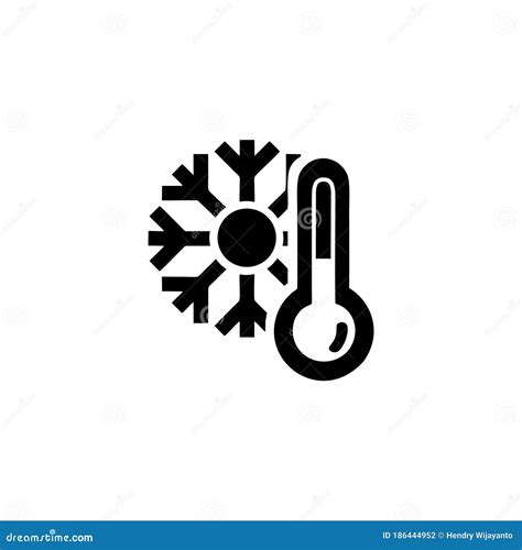 Thermometer And A Snowflake Icon And Simple Flat Symbol For Web Site