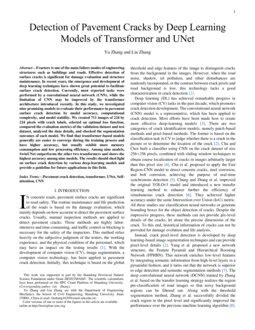 Detection Of Pavement Cracks By Deep Learning Models Of Transformer And UNet DeepAI