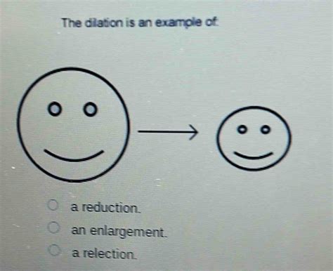Solved The Dilation Is An Example Of A Reduction An Enlargement A