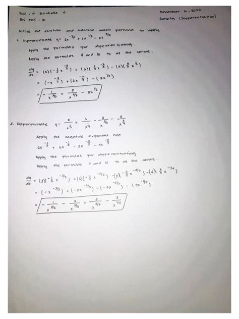 Calc Activity In Differentiation Pdf