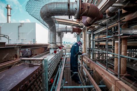 premium photo male worker inspection at steel long pipes and pipe
