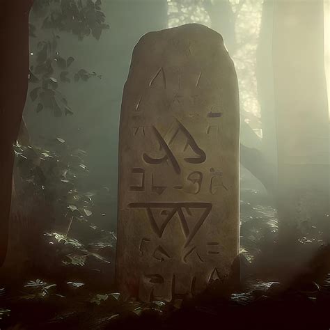Premium Ai Image An Ancient Cryptic Artifact In Forest With Faint Symbols