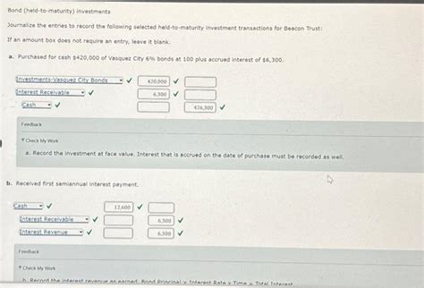 Solved Bond Held To Maturity Investments Journalize The