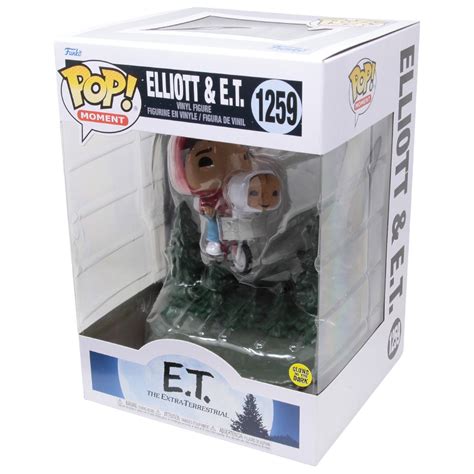 Funko Pop Moment Et Elliot And E T Flying Glow In The Dark Green