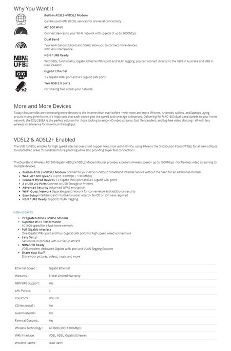 Buy D Link DSL 2888A Python AC1600 ADSL2 VDSL2 Modem Router DSL 2888A PC Case Gear Australia